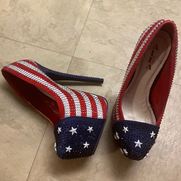 Alba | Shoes | Bling Usa Flag Heels | Poshmark